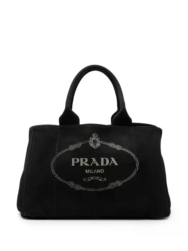 Prada 2013-2026 Canvas Canapa Logo Tote Satchel