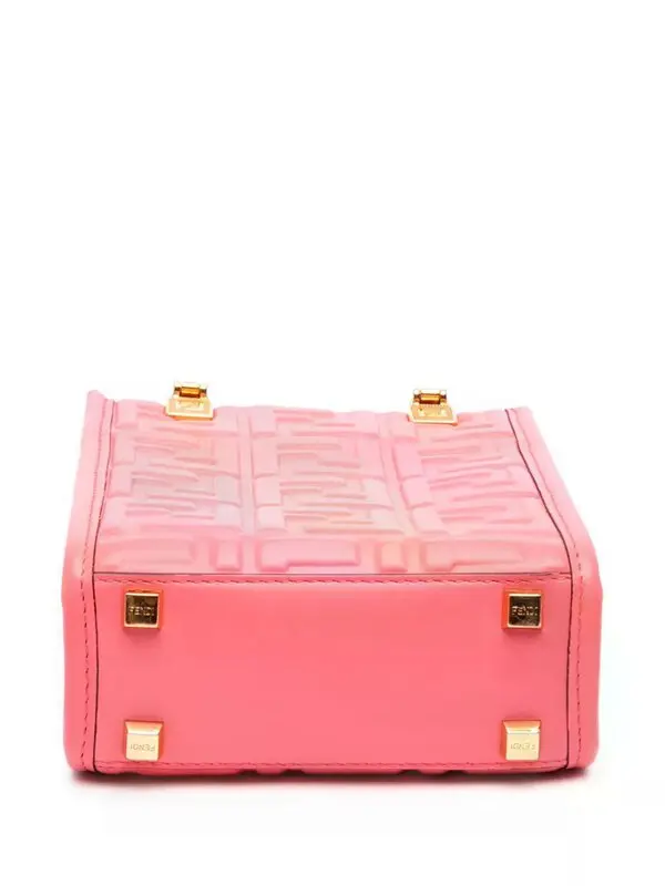 Fendi 2010-2026 Mini Zucca Embossed Leather Sunshine Shopper Tote Satchel