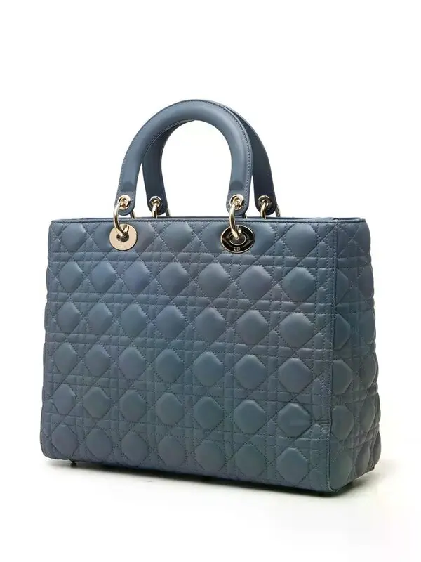 Dior 2019 Large Lambskin Cannage Lady Satchel