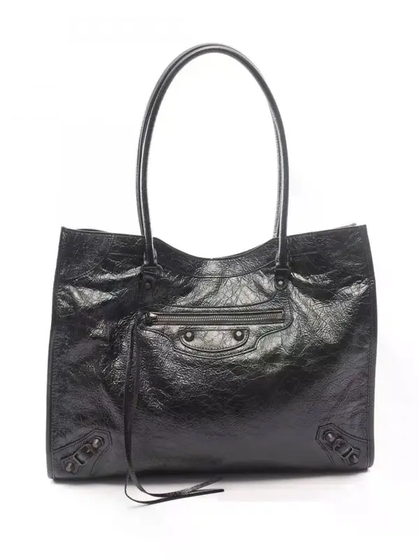 Balenciaga 2020-2026 Medium Lambskin Le City Tote Bag - Black