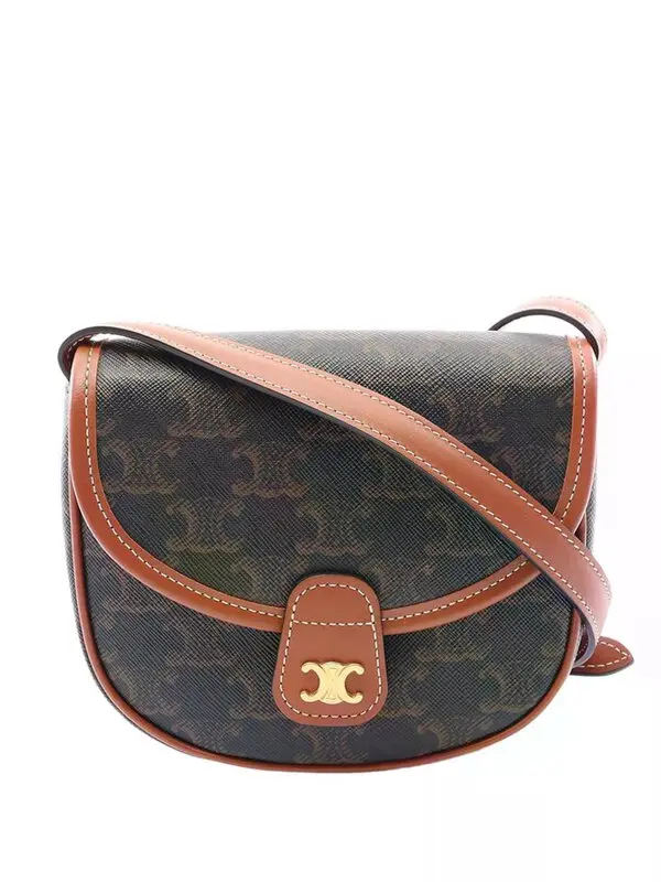 Celine 2015-2026 Mini Triomphe Coated Canvas Besace Crossbody Bag