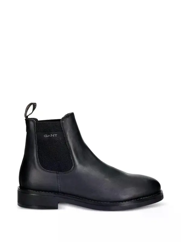 Gant Elasticated Leather Chelsea Boots - Black