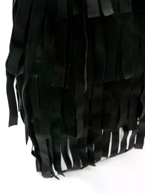 LA MILANESA Large Aretha Fringed Shoulder Bag - Black