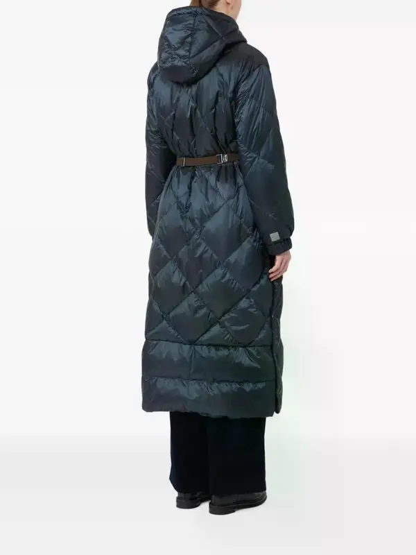 Max Mara Long Puffer Hooded Coat - Blue