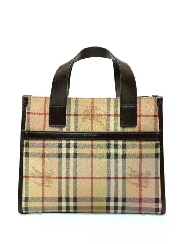 Burberry 2000-2017 Haymarket Check Coated Canvas Handbag - Neutrals