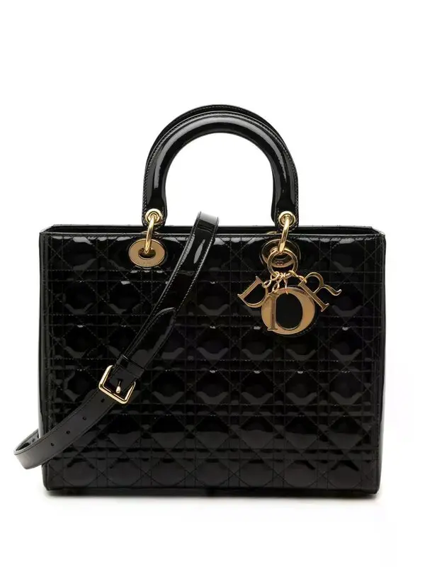 Dior 2017 Large Patent Cannage Lady Satchel