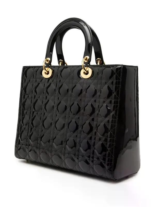 Dior 2017 Large Patent Cannage Lady Satchel