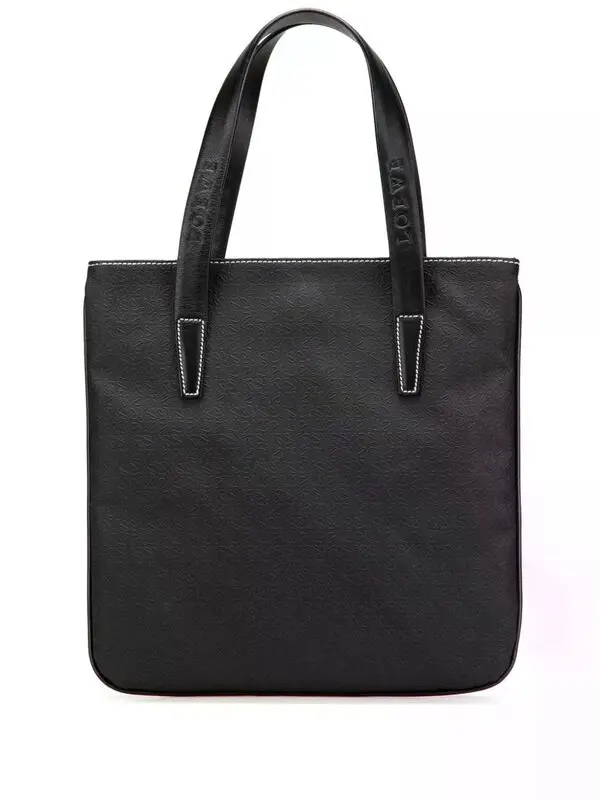Loewe 2000-2020 Anagram Leather Tote Bag - Black