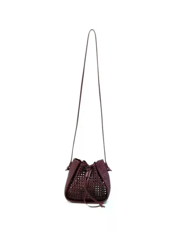 FORTE_FORTE My Pepita Woven Leather Bucket Bag - Red