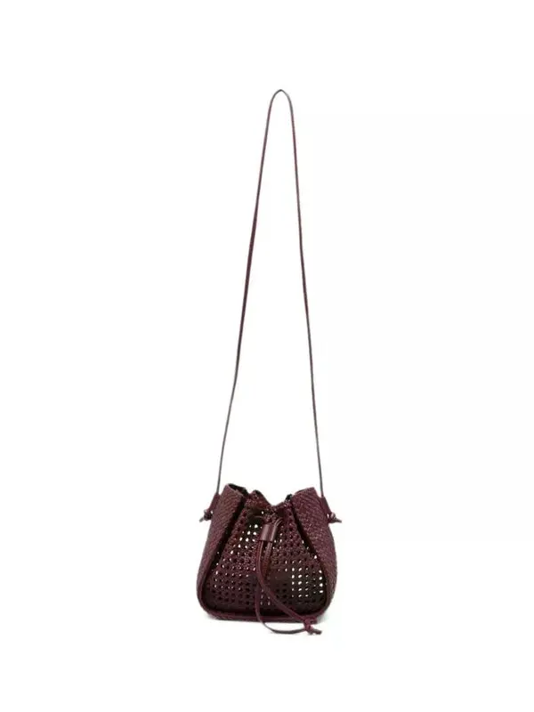 FORTE_FORTE My Pepita Woven Leather Bucket Bag - Red