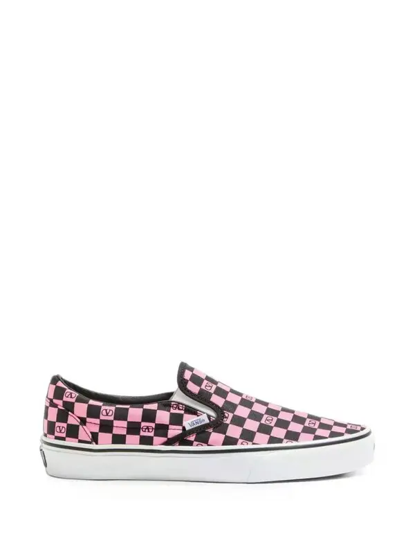 Valentino Garavani Vlogo Checkerboard Canvas Sneakers - Pink