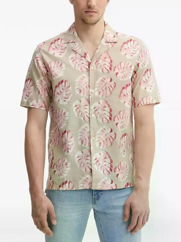 Marc O'polo Leaf-print Short-sleeve Shirt