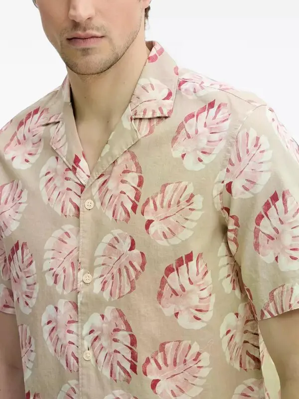 Marc O'polo Leaf-print Short-sleeve Shirt