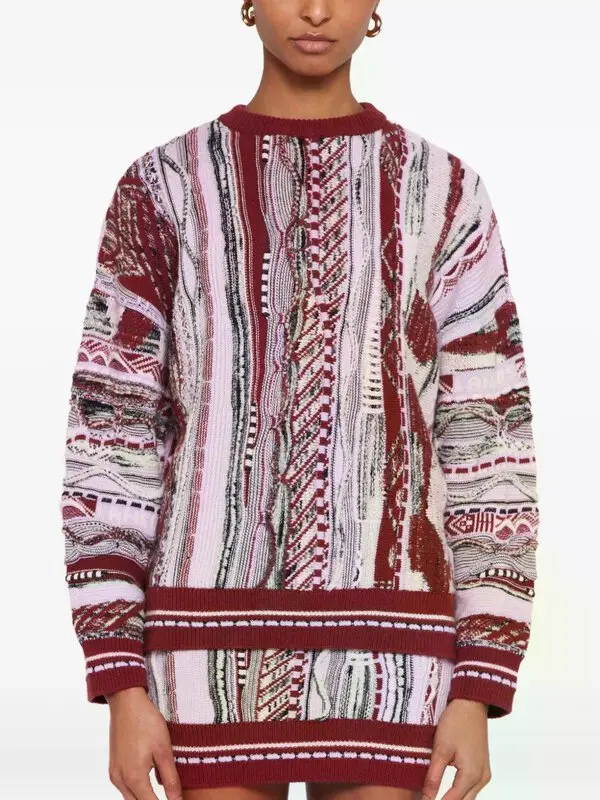 LANEUS Jacquard-knit Boxy Sweater