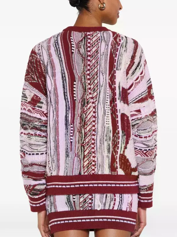 LANEUS Jacquard-knit Boxy Sweater