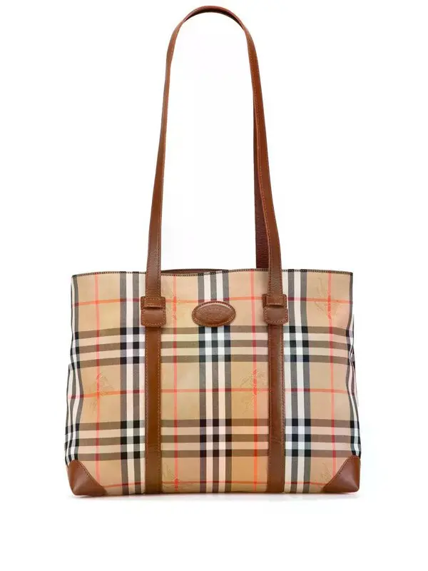 Burberry 20th Century Haymarket Check Canvas Tote Bag