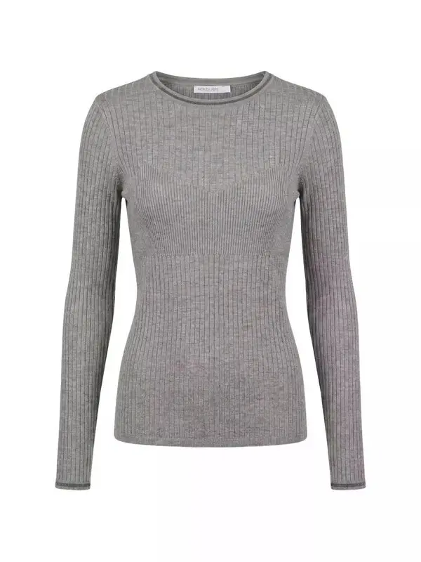 Patrizia Pepe Ribbed-knit Long-sleeve Sweater