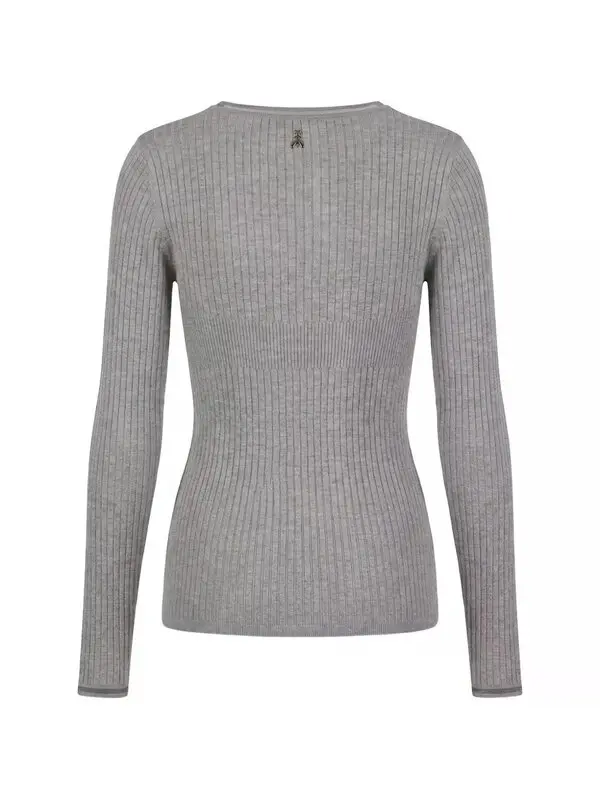 Patrizia Pepe Ribbed-knit Long-sleeve Sweater