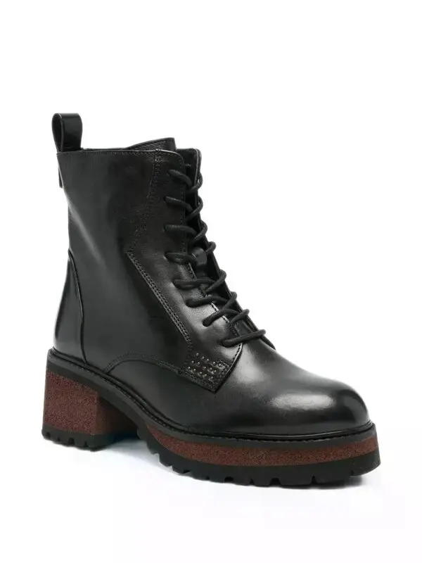 CAFÈNOIR Lace-up Studded Ankle Boots