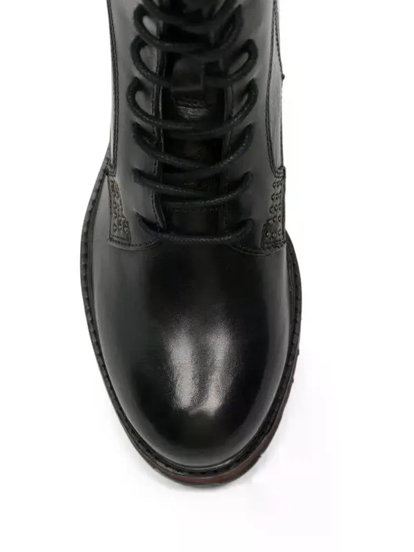 CAFÈNOIR Lace-up Studded Ankle Boots