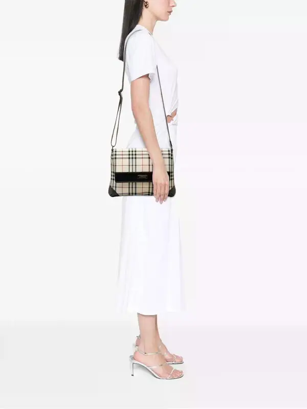 Burberry 2000-2017 House Check Canvas Flap Crossbody Bag