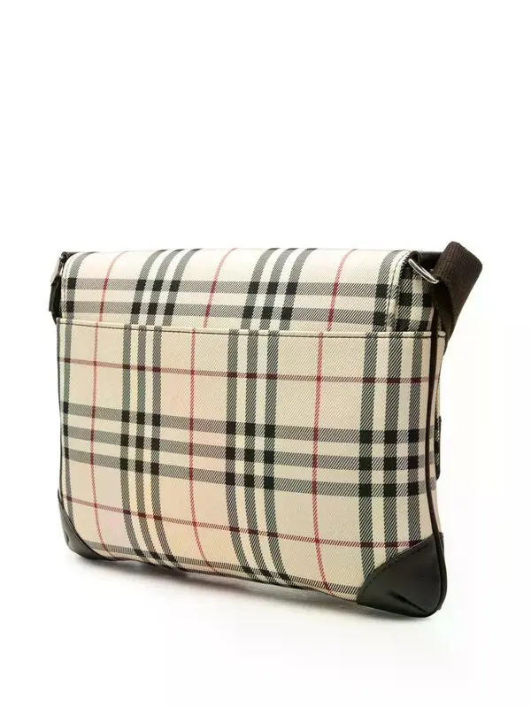 Burberry 2000-2017 House Check Canvas Flap Crossbody Bag