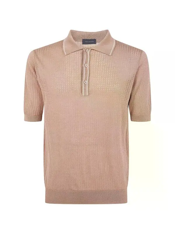 Tagliatore Pointelle-knit Short-sleeve Polo Shirt