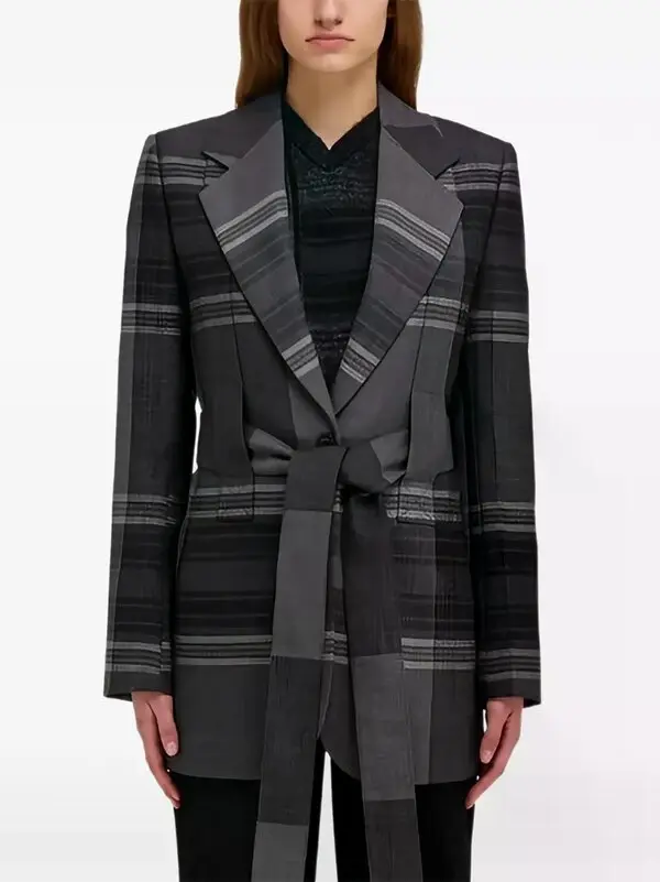 FERRAGAMO Plaid-pattern Belted Jacket