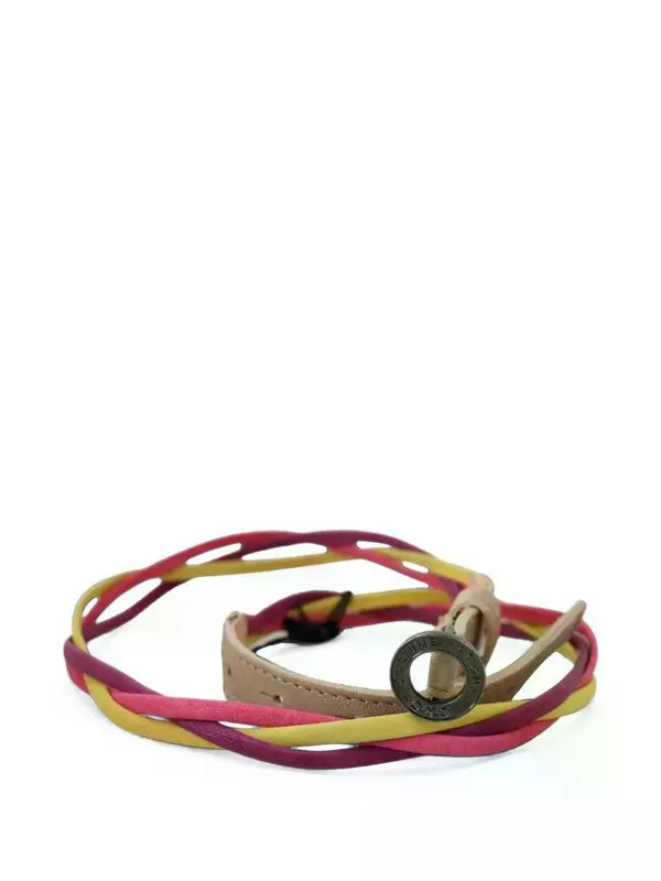 Costume National Braided Leather Circle-buckle Belt