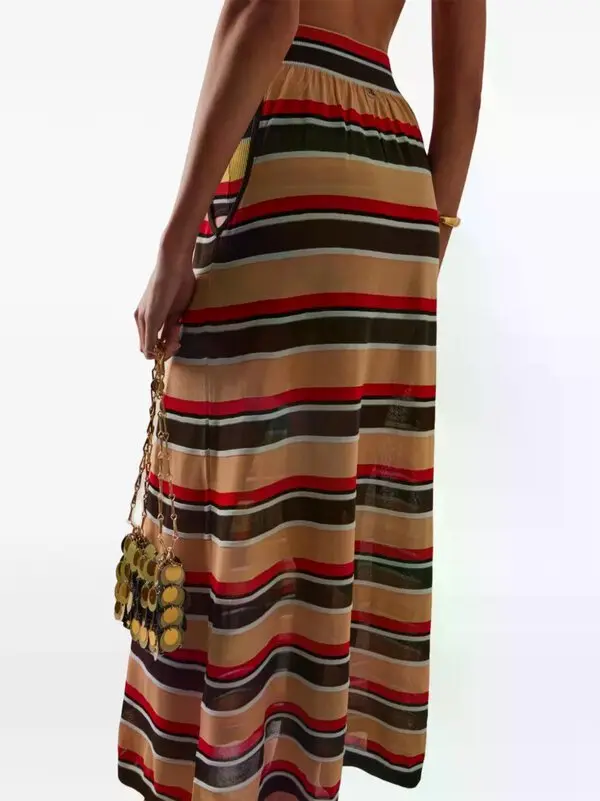 Rabanne Striped Semi-sheer Maxi Skirt