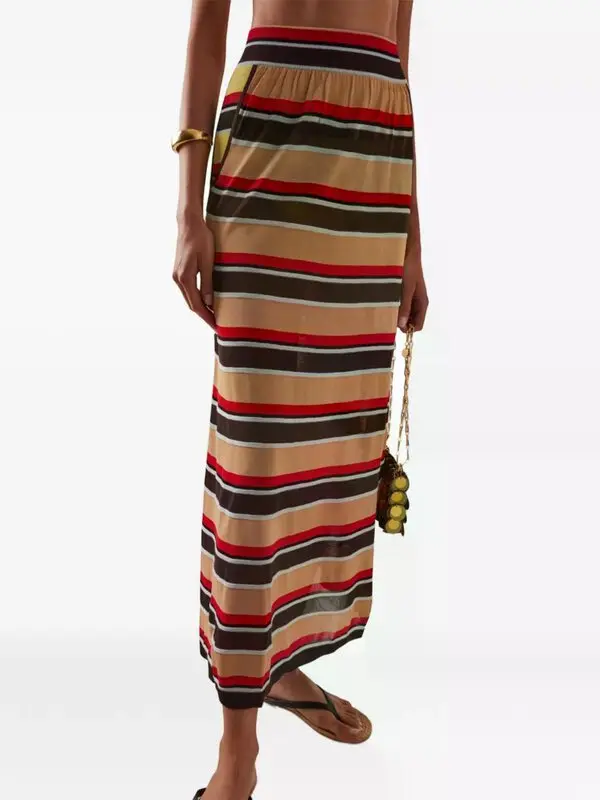 Rabanne Striped Semi-sheer Maxi Skirt