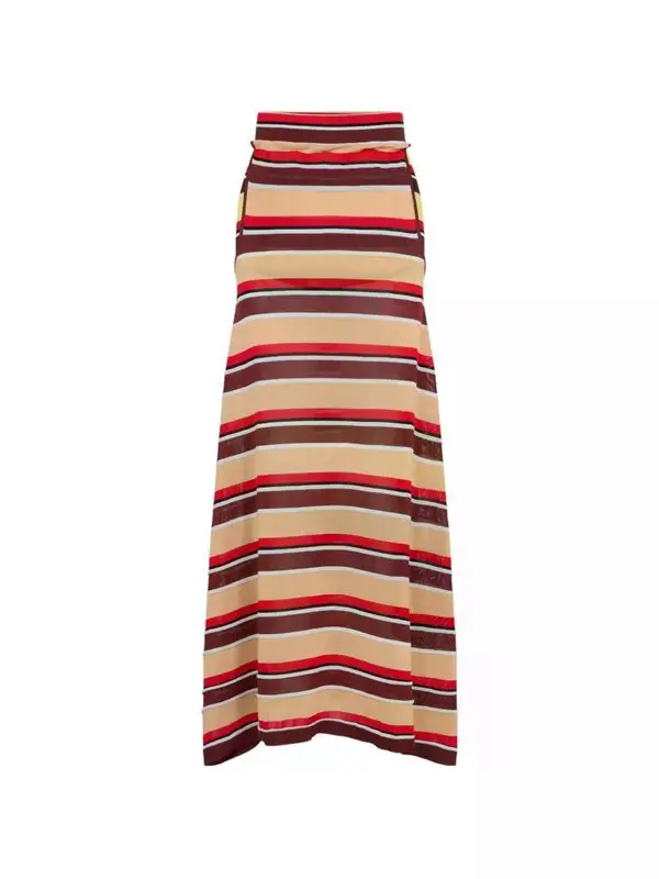 Rabanne Striped Semi-sheer Maxi Skirt