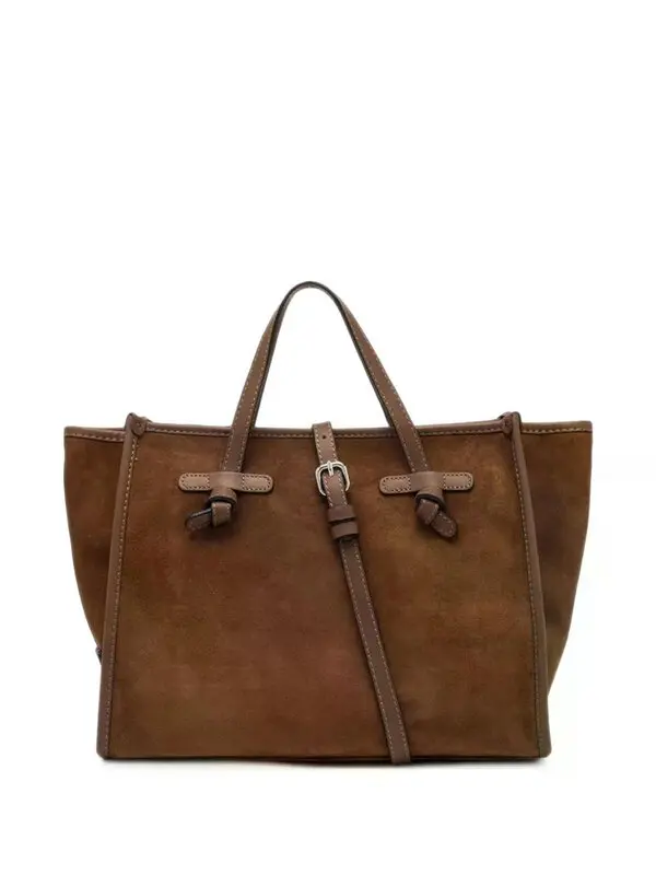 GIANNI CHIARINI Medium Miss Marcella Knotted Suede Tote Bag - Brown