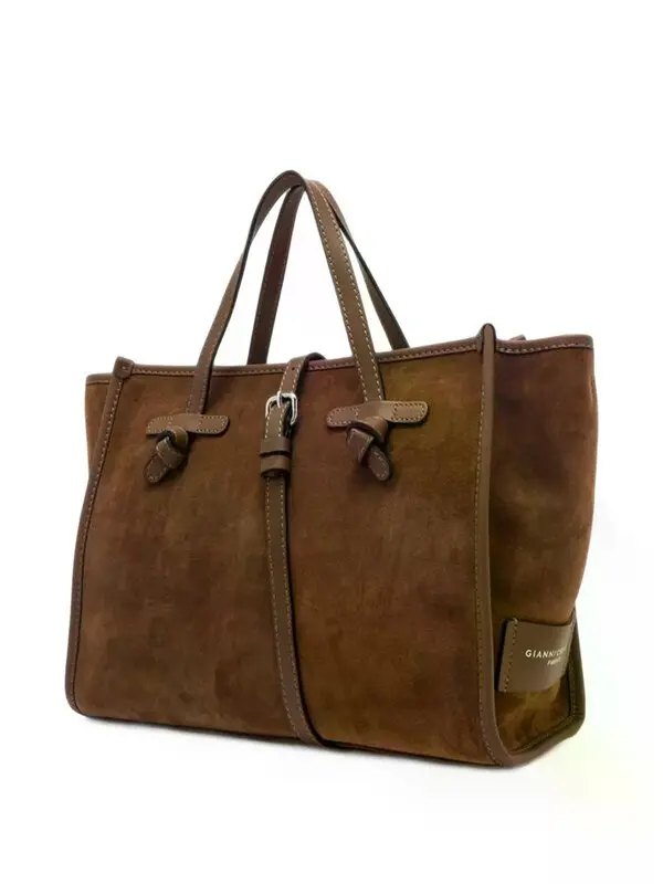 GIANNI CHIARINI Medium Miss Marcella Knotted Suede Tote Bag