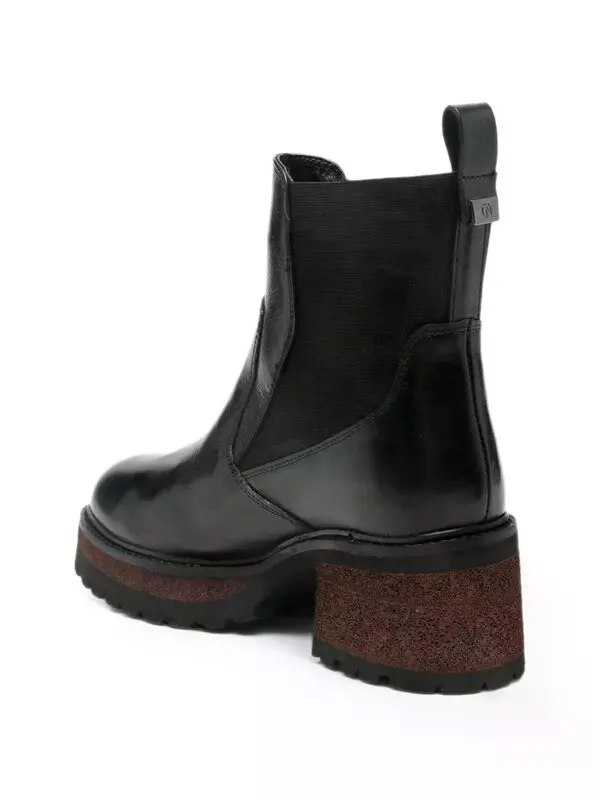 CAFÈNOIR Panelled Leather Ankle Boots