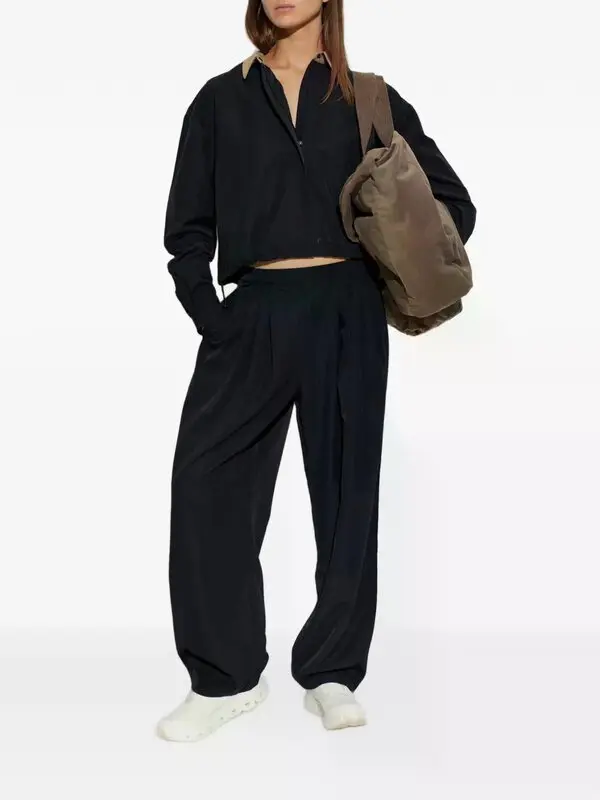 RETHINKIT STUDIOS Contrast-collar Drawstring T-shirt