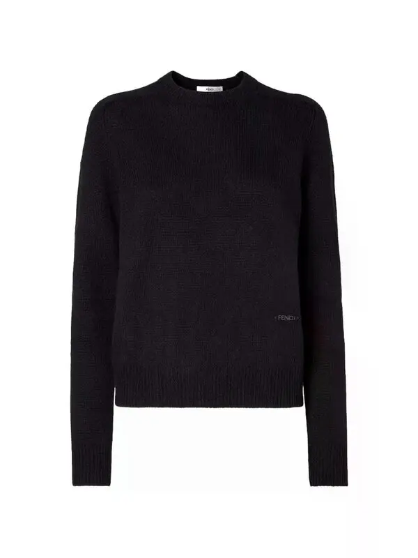 Fendi Embroidered-logo Crew-neck Sweater