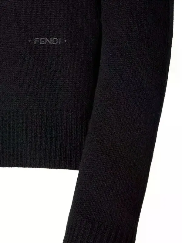Fendi Embroidered-logo Crew-neck Sweater