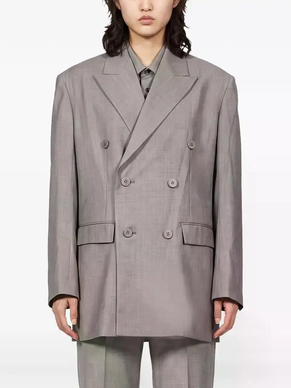 Issey Miyake Honest Ensemble Double-breasted Peak-lapel Blazer