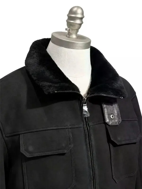 POCHE PARIS Shearling-collar Pocket-detail Jacket