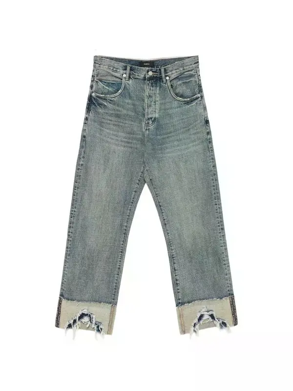 PURPLE BRAND Faded Distressed-cuff Jeans