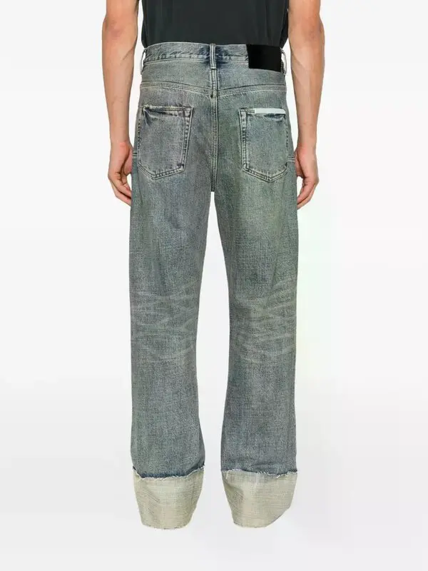 PURPLE BRAND Faded Distressed-cuff Jeans