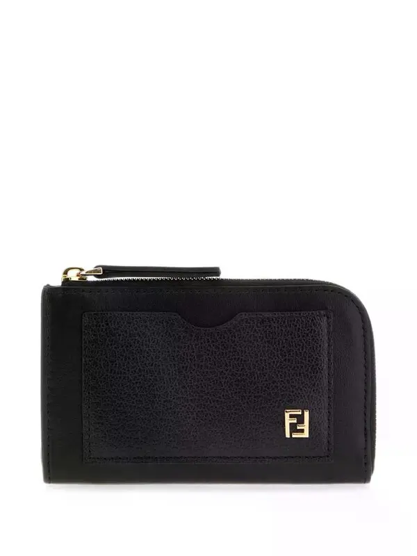 Fendi Logo-plaque Card Case Pouch - Black