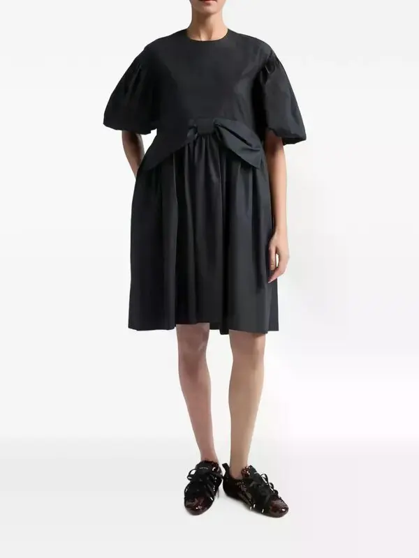 Simone Rocha Bow-detail Puff-sleeve Mini Dress - Black
