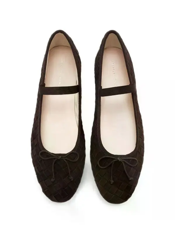 LOEFFLER RANDALL Leonie Woven Ballet Flats - Brown