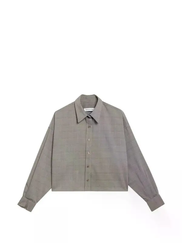 THE FRANKIE SHOP Arlen Boxy Checked Shirt - Grey