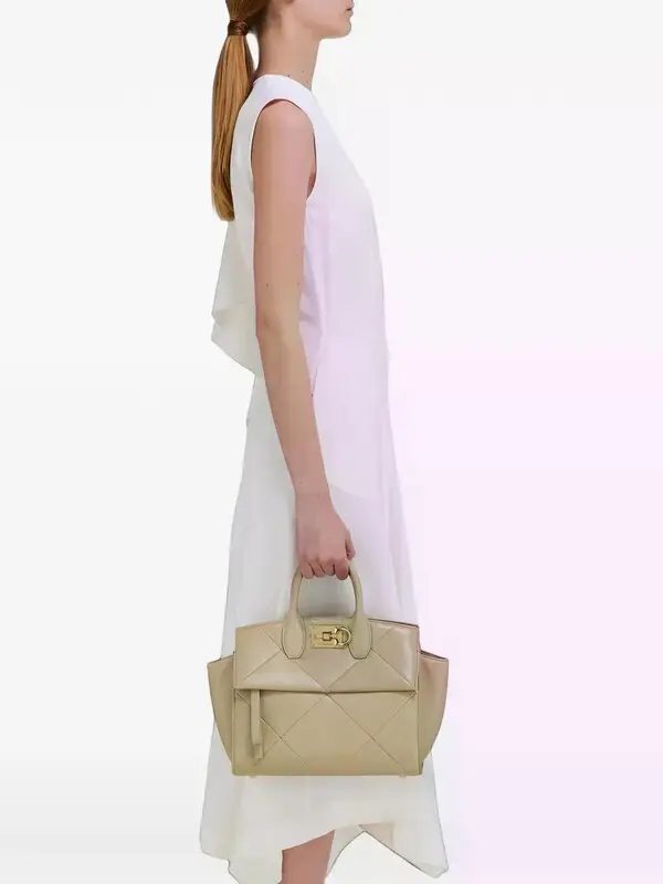 FERRAGAMO Quilted Leather Tote Bag