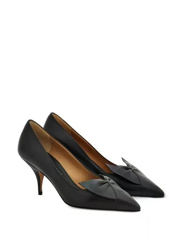 FERRAGAMO Point-toe Bow-detail Heeled Pumps