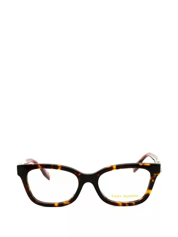 Tory Burch Tortoiseshell-effect Rectangle-frame Glasses