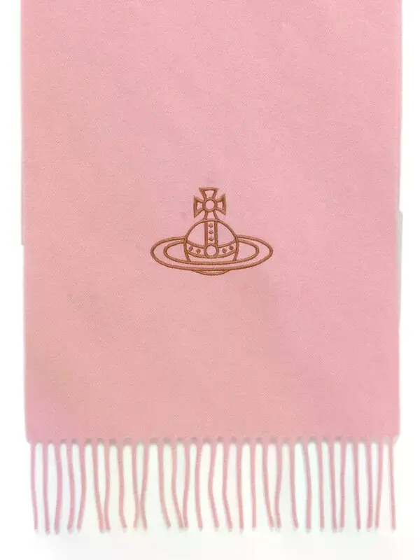 VIVIENNE WESTWOOD Orb-embroidered Fringed Scarf